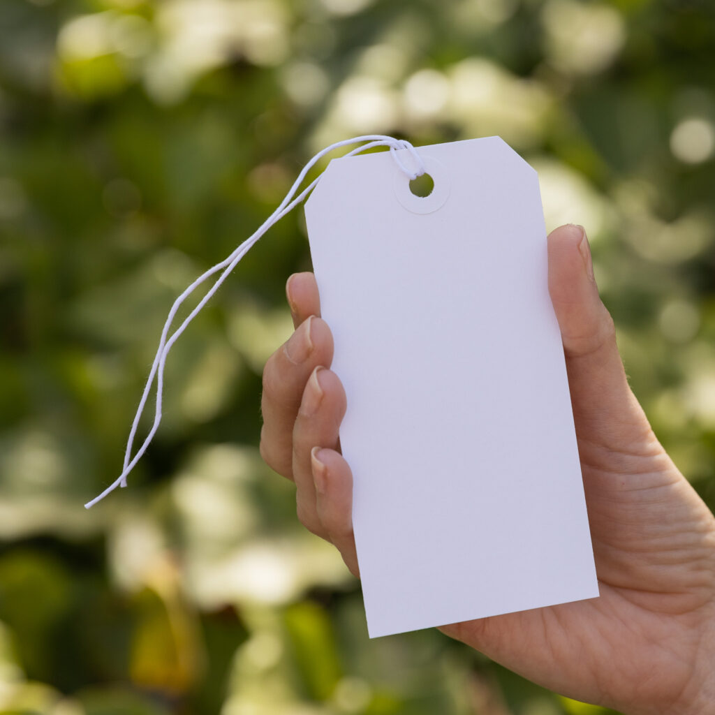 White Craft Gift Tags with String Attached - 4 3/4" x 2 3/8" (12 x 6 cm ...